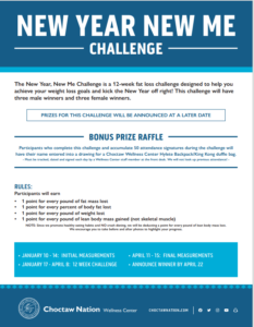 New Year New Me challenge 2022 - Choctaw Wellness Center